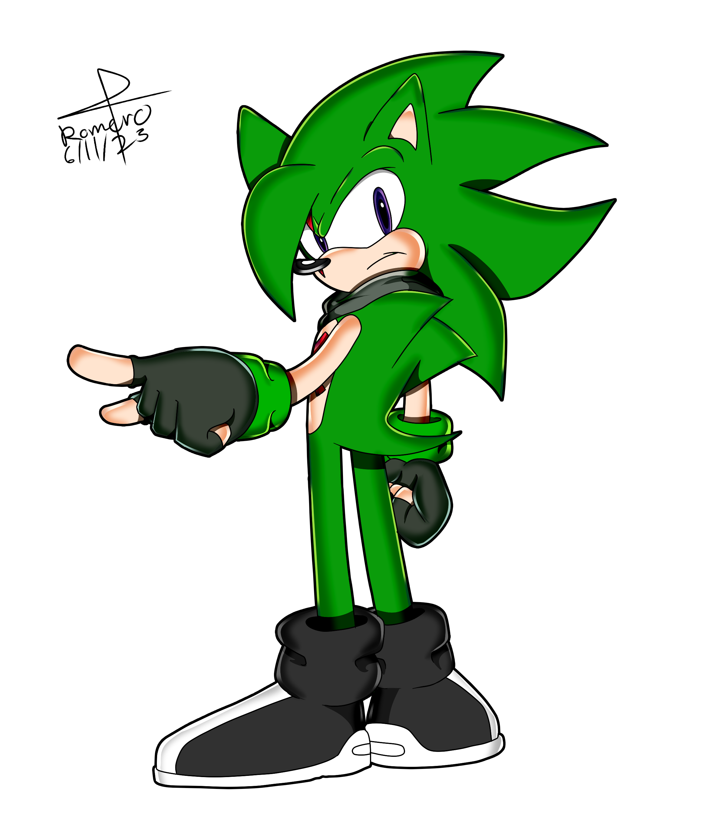 Sonic channel art - Damien by Phoenixfirewolf12