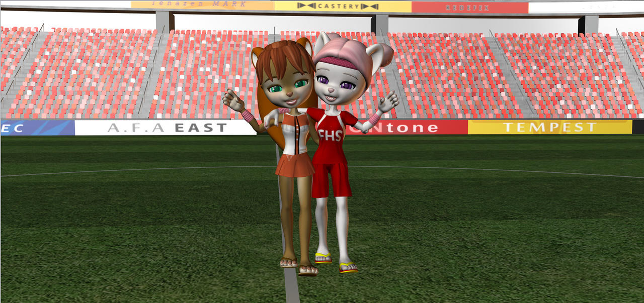 Polly Polaris and Norddea wearing flip flops sandals by chase54