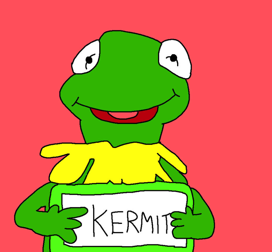 kermit the frog here by frogtable125