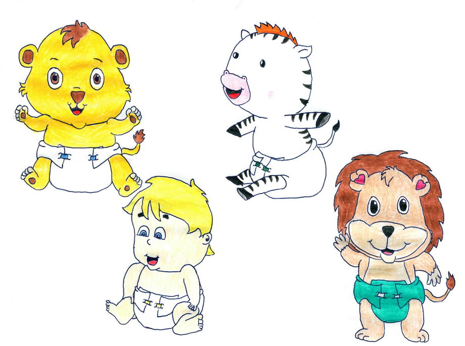 Diapered Mascots 2 by BlazeHeartPanther