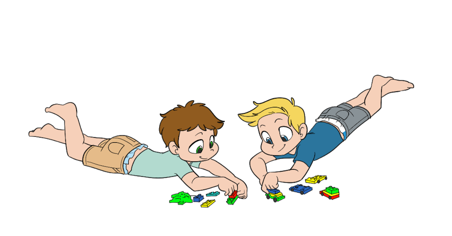 Jonathan and Oi - Lego assembly (diapers) by Tato by wolfcub1975