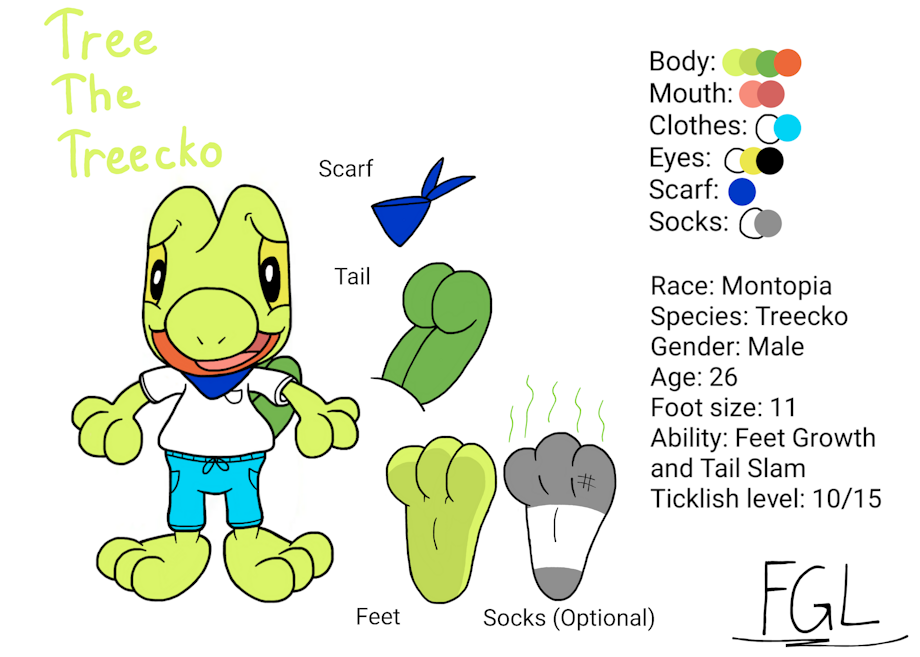 (OC Ref.) Tree The Treecko by Feetgrowthlover2