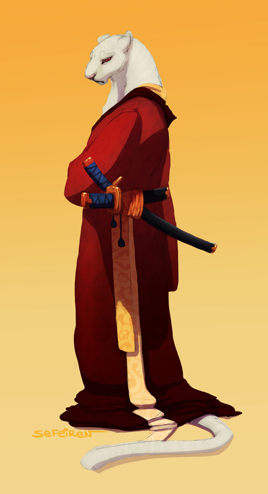 Albino Tiger Dude by Sefeiren